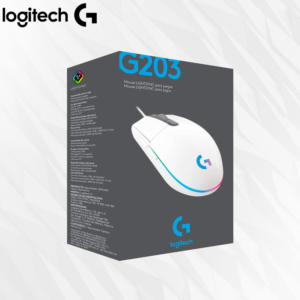 Logitech G203 Lightsync White – Darklight